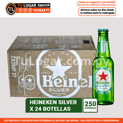 Cerveza Heineken Silver 250ml caja x 24 unidades al Por Mayor - Tu ...